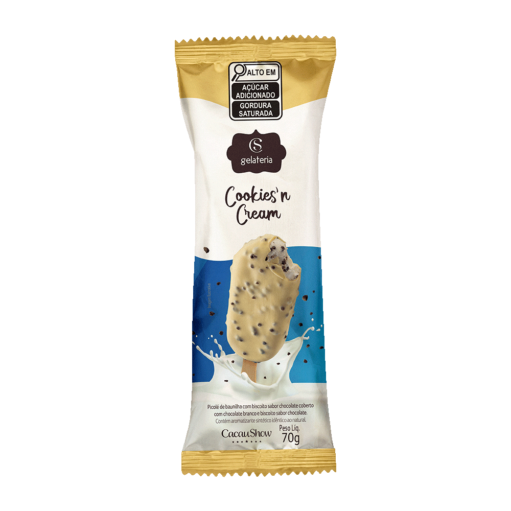 SORVETE COOKIES'N CREAM 70G | Loja Cacau Show