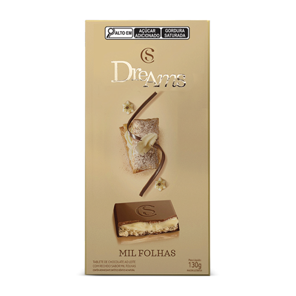 TABLETE DREAMS MIL FOLHAS 130G | Loja Cacau Show